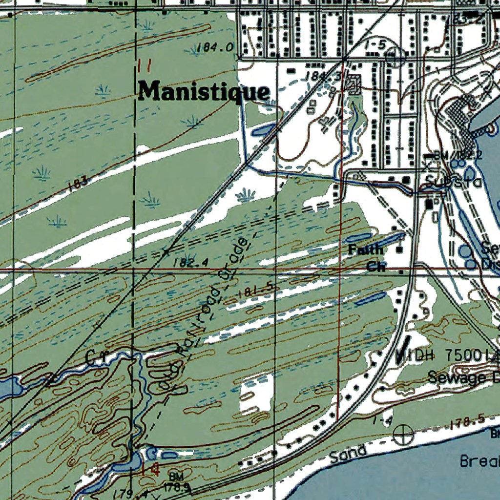 MI-Manistique West: Authoritative US Topos 1983 Map by Western Michigan ...