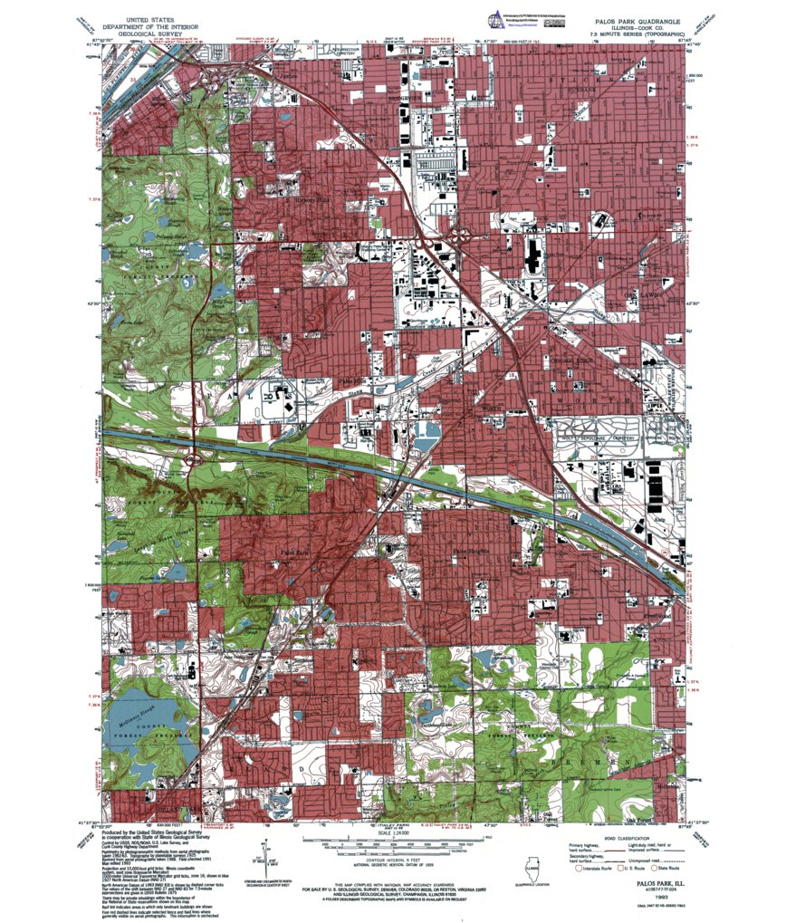 IL-Palos Park: Authoritative US Topos 1993 Map by Western Michigan ...