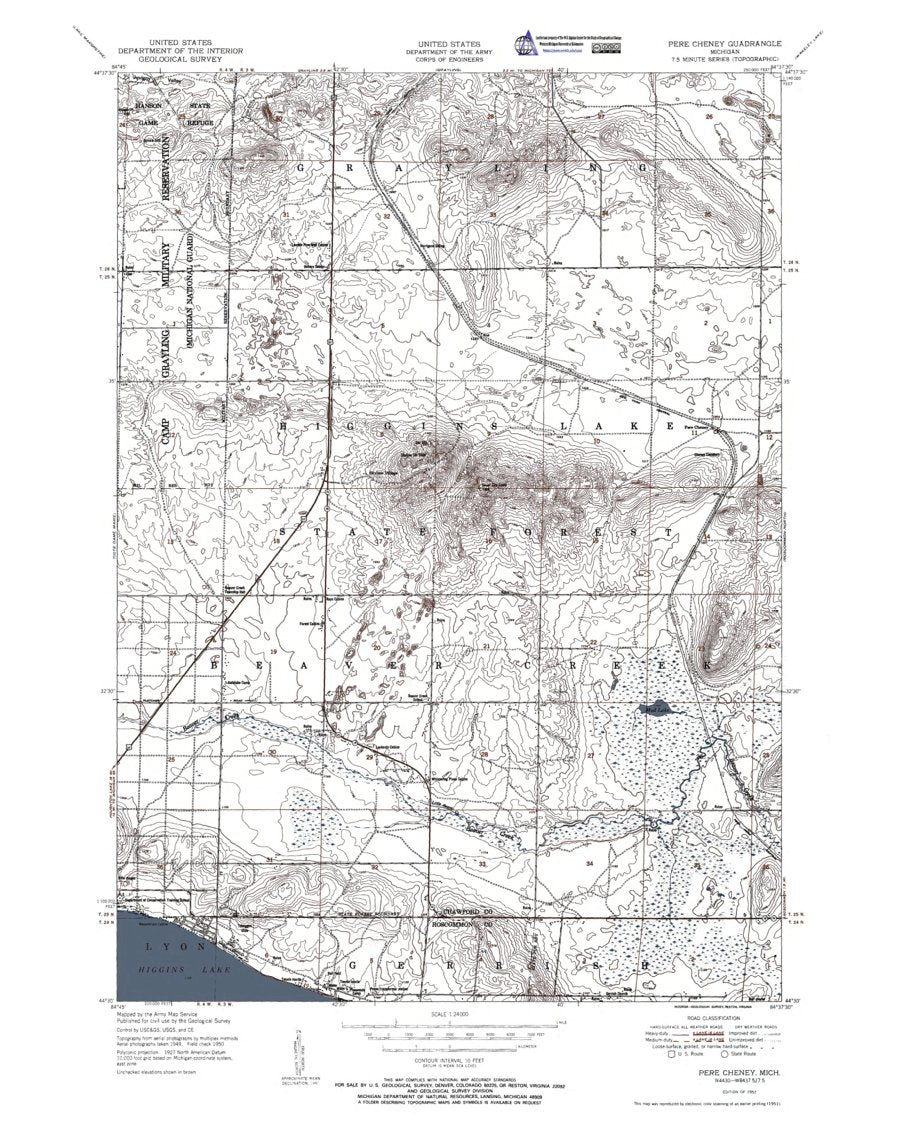 MI-Pere Cheney: Authoritative US Topos 1951 Map by Western Michigan ...