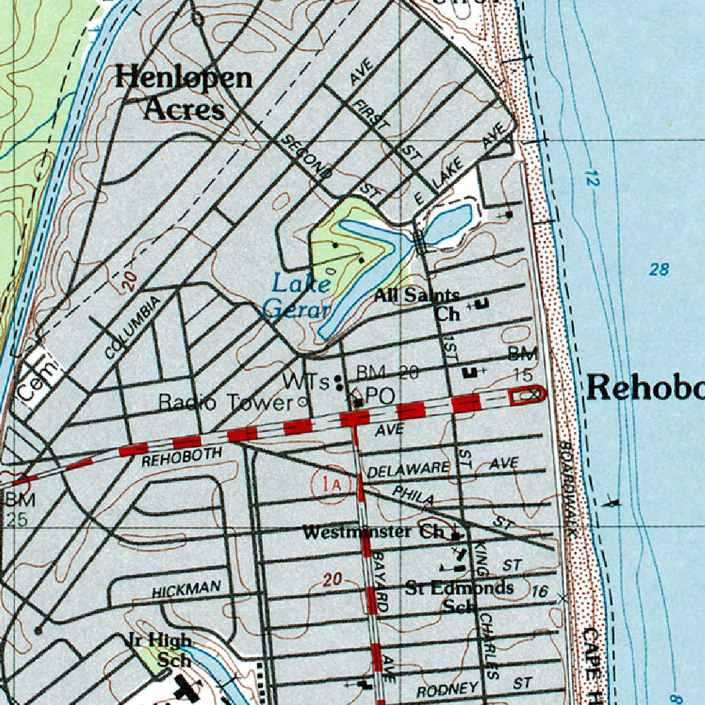DE-Rehoboth Beach: Authoritative US Topos 1984 Map by Western Michigan ...