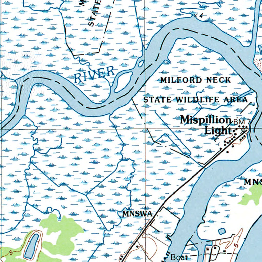 DE-Mispillion River: Authoritative US Topos 1993 Map by Western ...