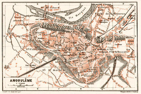 Angoulême City Map, 1902 by Waldin | Avenza Maps