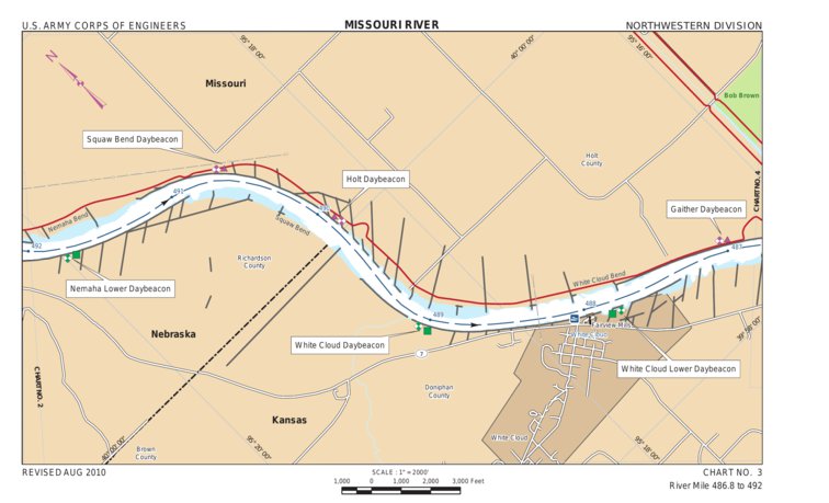 Lower Missouri, River Mile 486.8 to 492 Map by US Army Corps of ...