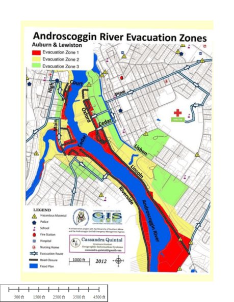 Androscoggin Flooding Evacuation Zones Map by Gynci | Avenza Maps