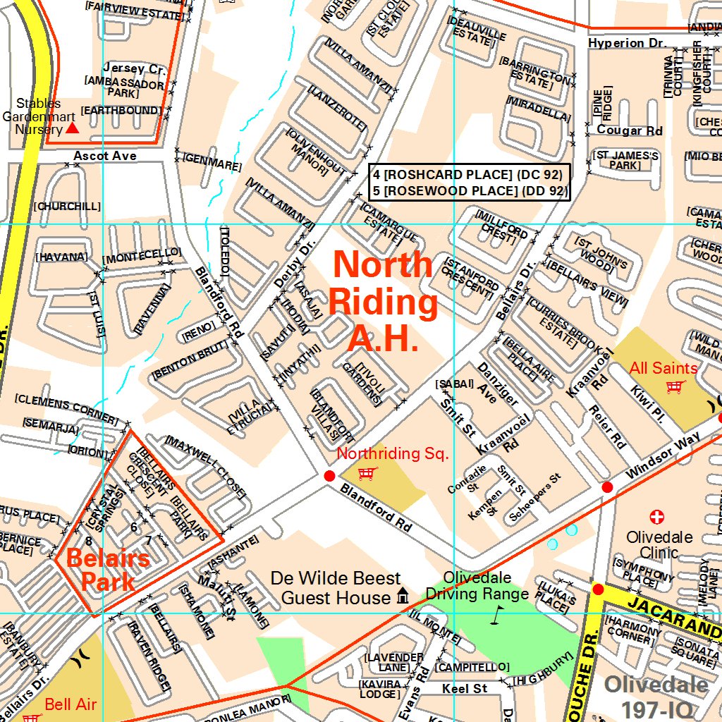 JHB Randburg Sandton StreetMap - North Map by MapStudio | Avenza Maps
