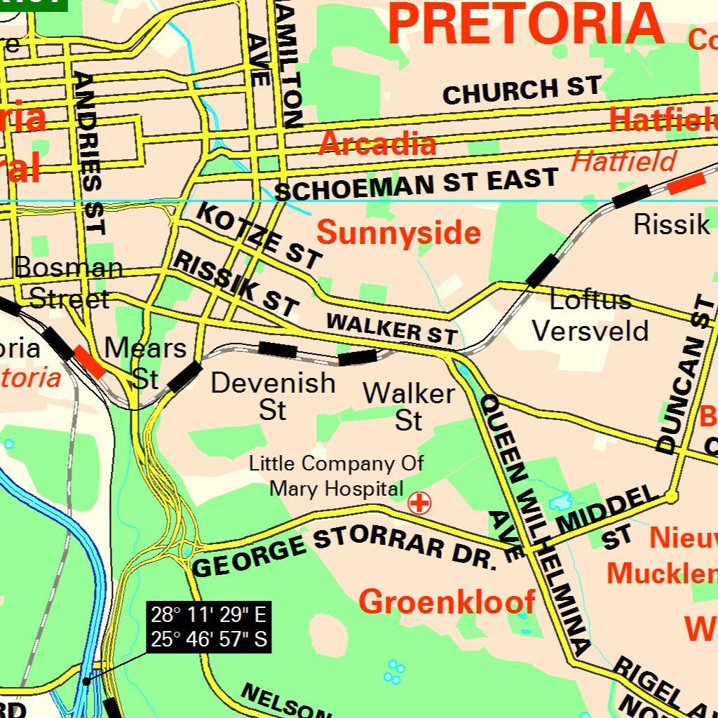 Gauteng Roads - North Map by MapStudio | Avenza Maps