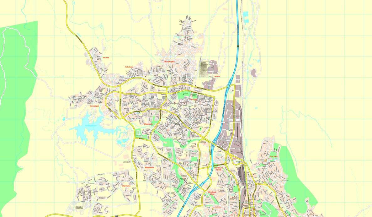 Windhoek StreetMap - North Map by MapStudio | Avenza Maps