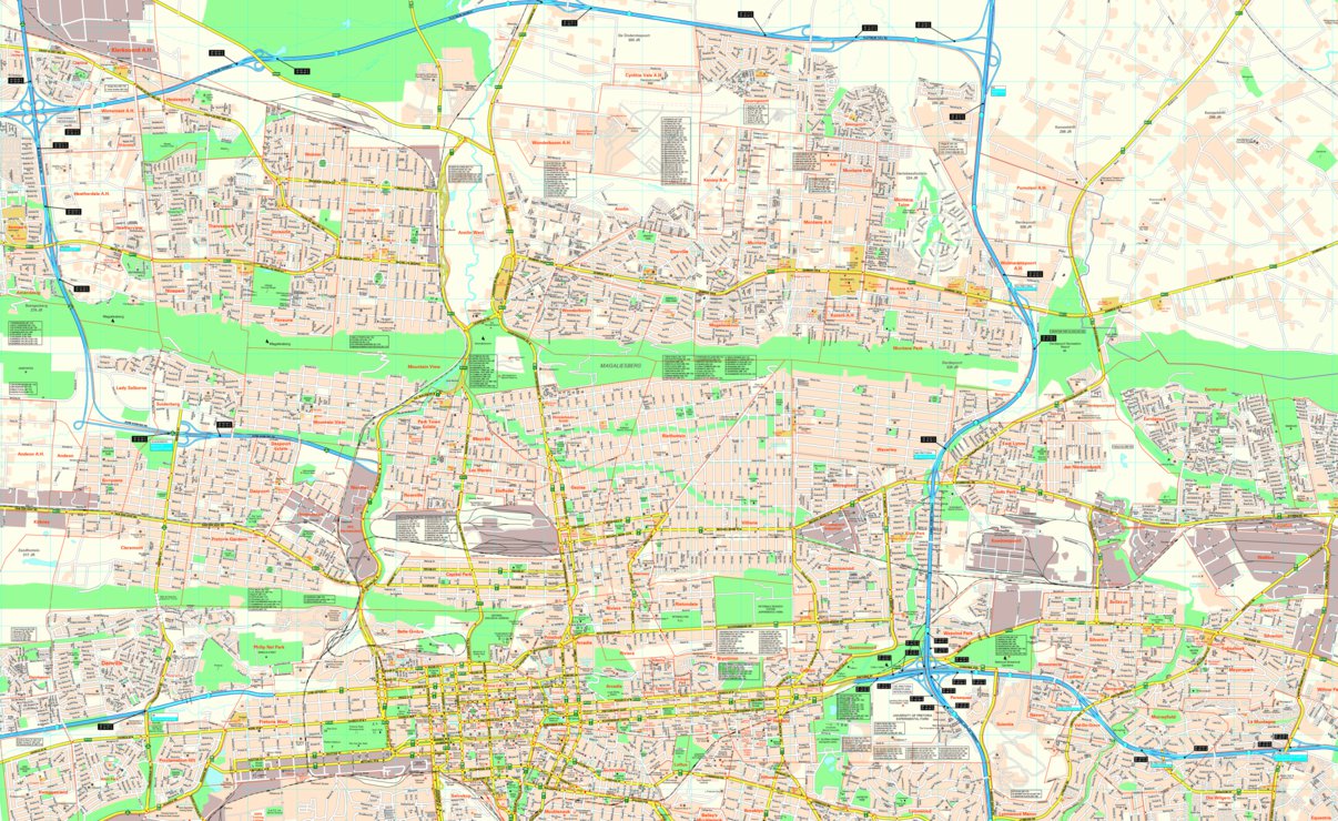 Pretoria StreetMap - North Map by MapStudio | Avenza Maps