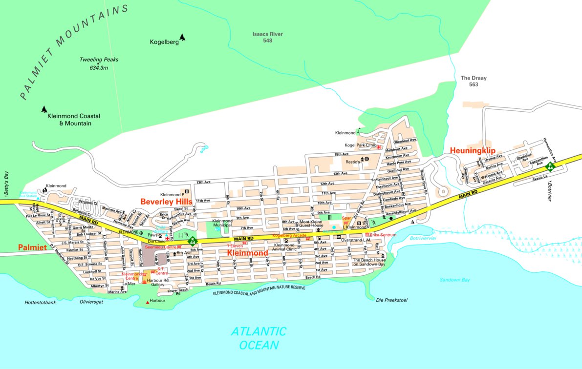 Kleinmond Map by MapStudio | Avenza Maps