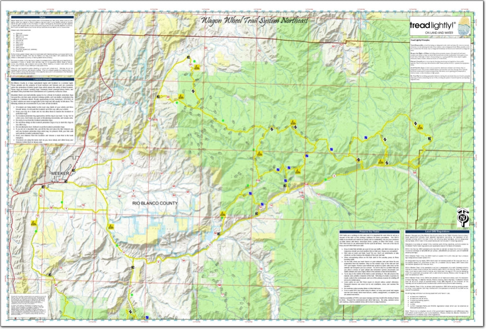 Wagon Wheel Trail System Back Page Map by Rio Blanco County | Avenza Maps
