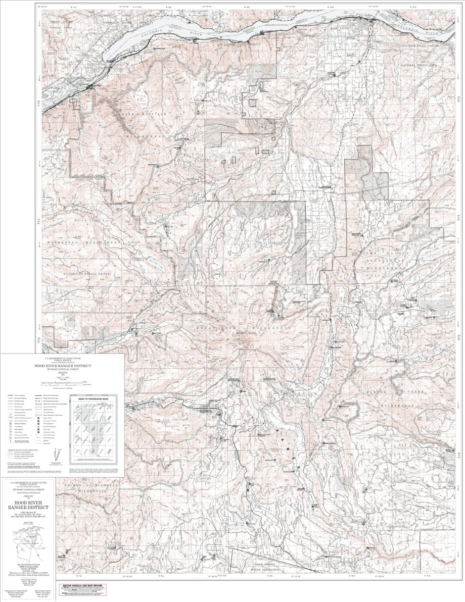 Hood River Ranger District Map by US Forest Service Pacific Northwest ...