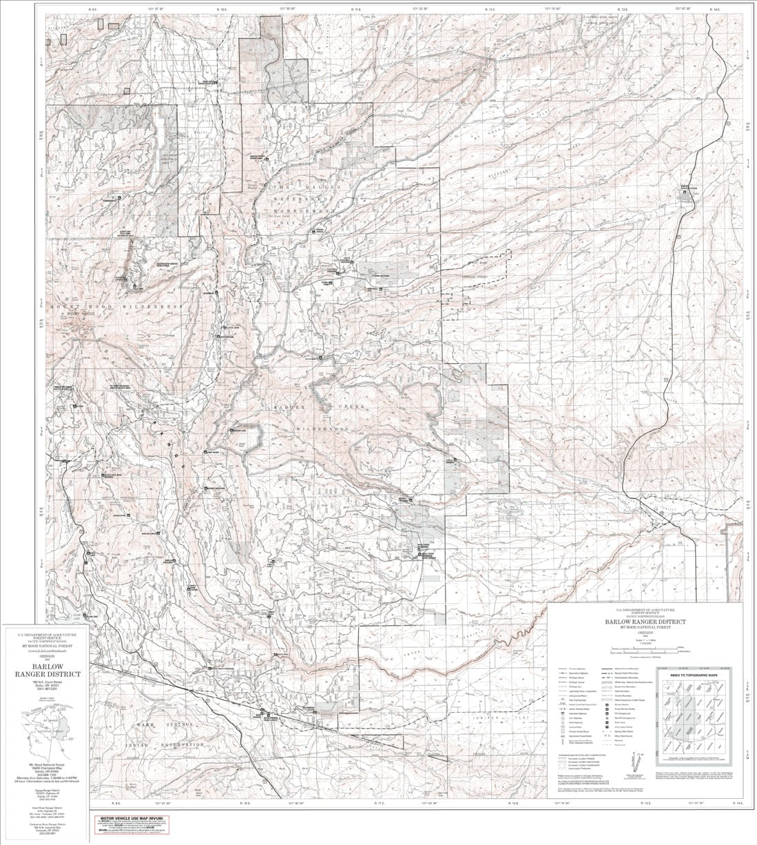 Barlow Ranger District Map by US Forest Service R6 Pacific Northwest ...