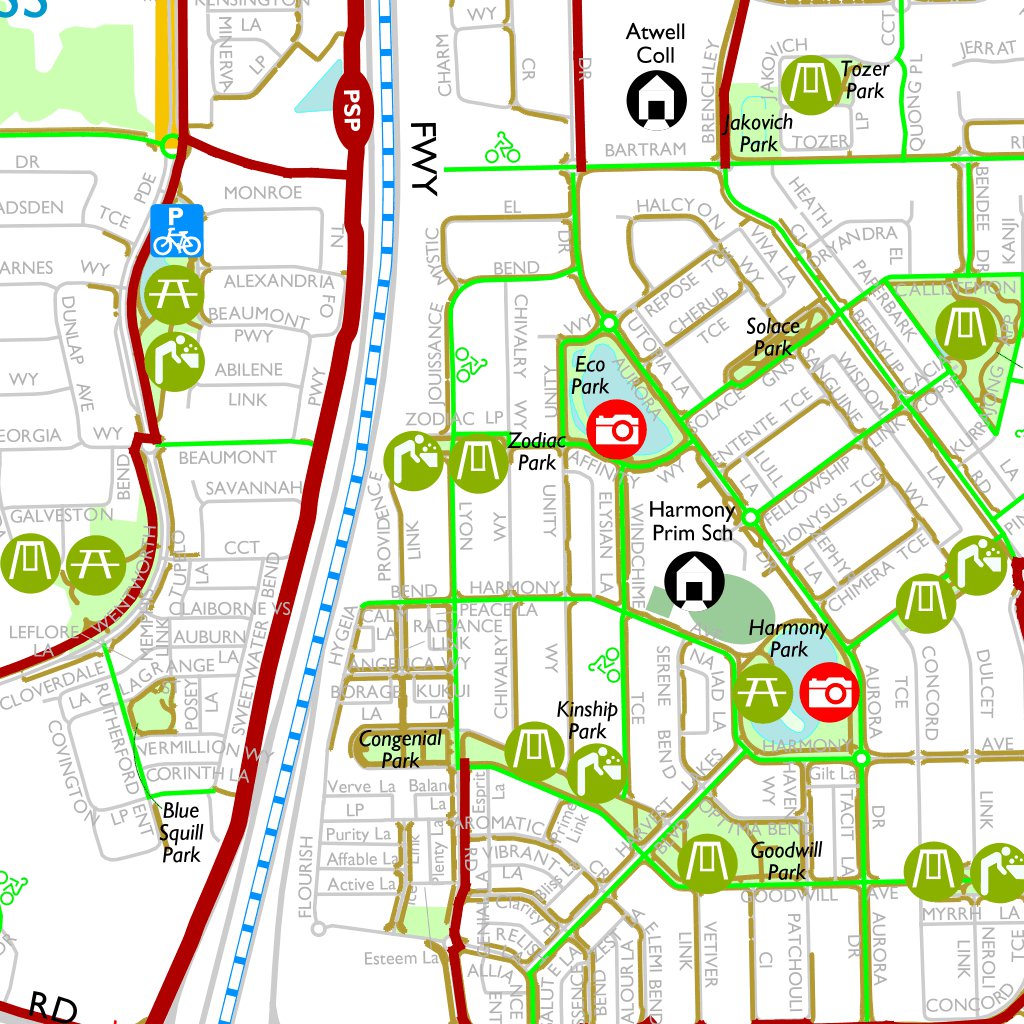 City of Cockburn - East Walking Cycling Map by Western Australia ...