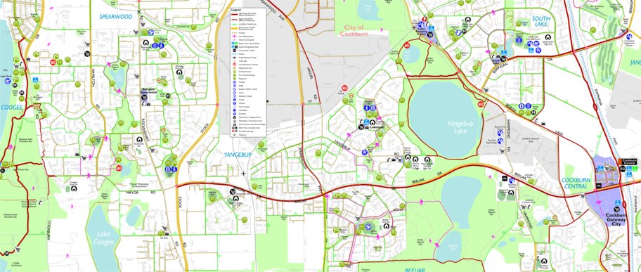 City of Cockburn - South Walking Cycling Map by Western Australia ...