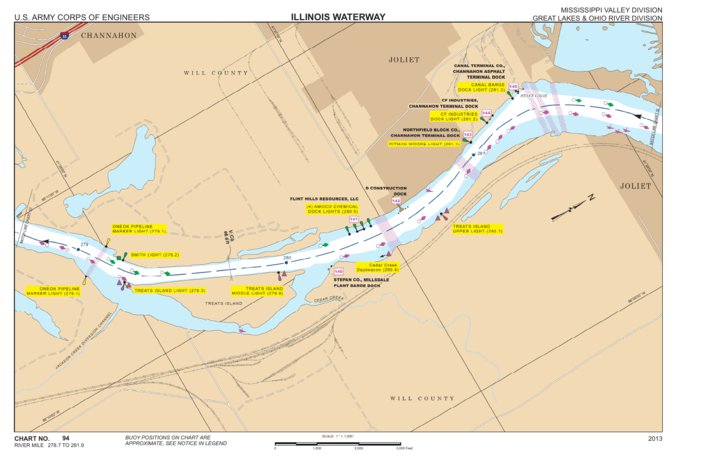 Chart 94 - Illinois River Miles 278.7 - 281.9 Map by US Army Corps of ...