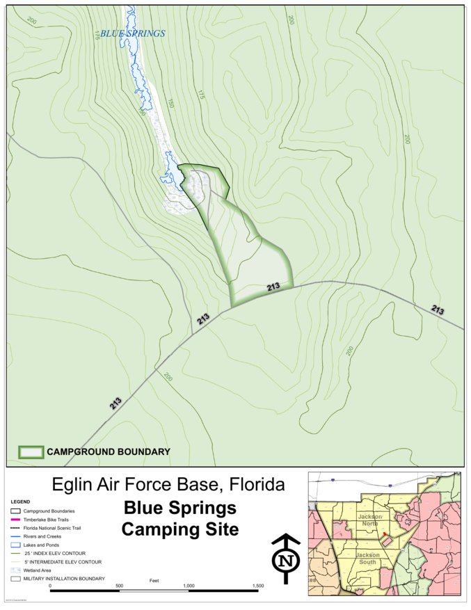 Eglin AFB Camping - Blue Springs Map by Eglin Air Force Base | Avenza Maps