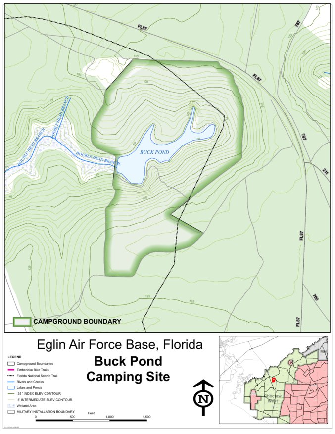 Eglin AFB Camping - Buck Pond Map by Eglin Air Force Base | Avenza Maps