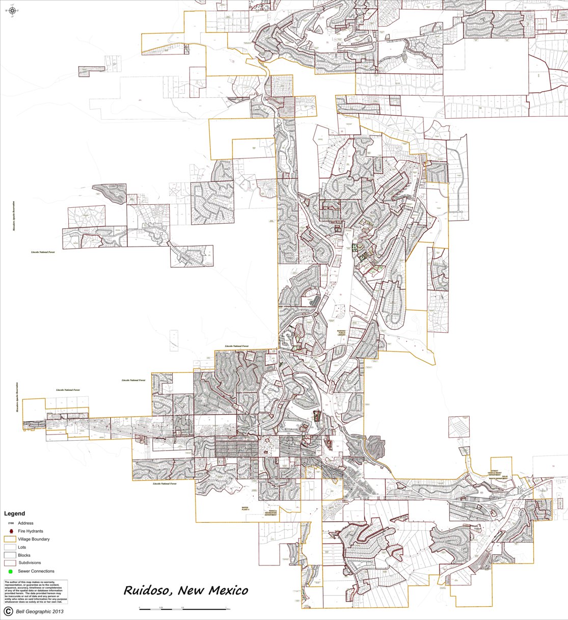 Village of Ruidoso, New Mexico Map by Bell Geographic | Avenza Maps