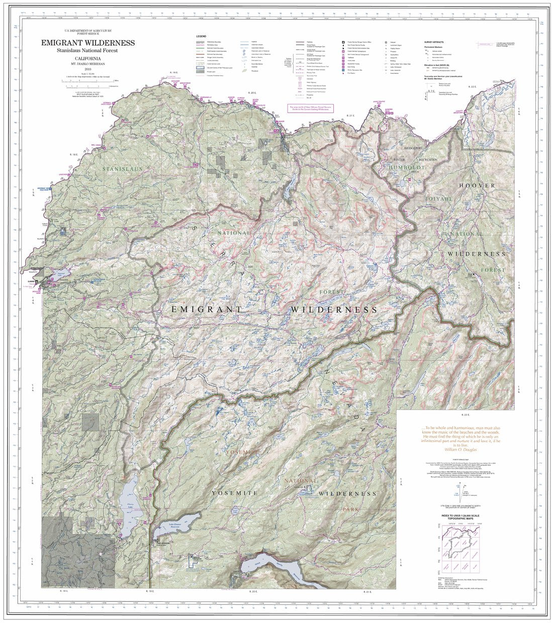 Emigrant Wilderness Map by US Forest Service R5 | Avenza Maps