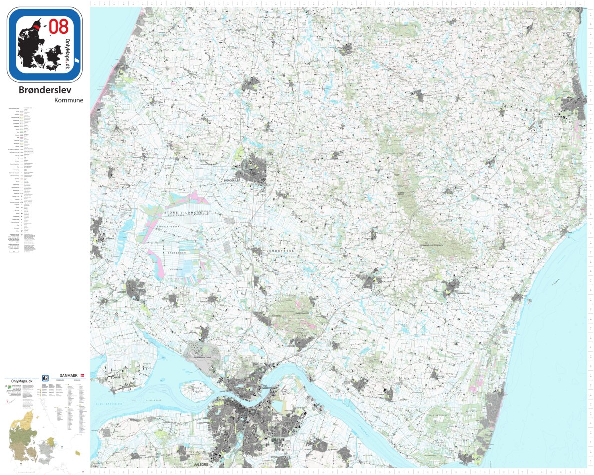 08_Broenderslev_kommune_DK Map by OnlyMaps.dk | Avenza Maps