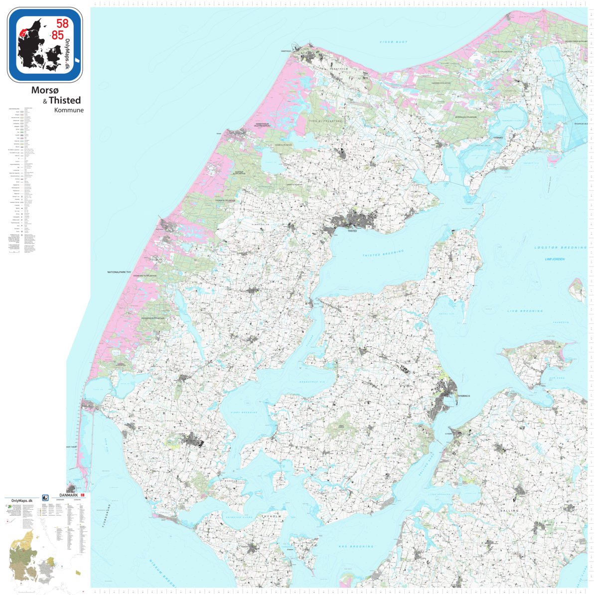 85_Thisted_kommune_DK Map by OnlyMaps.dk | Avenza Maps