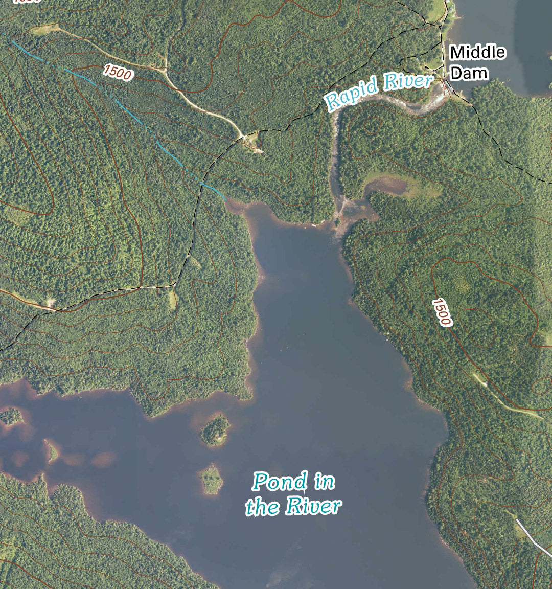 Maine - Middle Dam - Rangeley Lakes Map by ad nauseam | Avenza Maps
