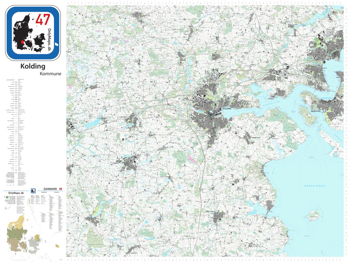 47_Kolding_kommune_DK Map by OnlyMaps.dk | Avenza Maps