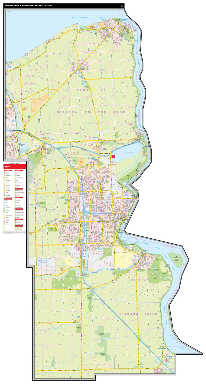 Niagara Falls and Niagara-on-the-Lake, ON Map by Mapmobility Corp ...