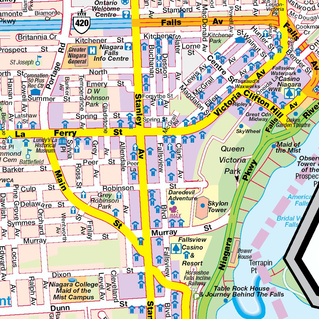 Niagara Falls and Niagara-on-the-Lake, ON Map by Mapmobility Corp ...