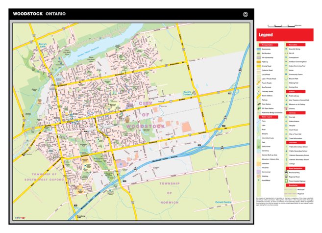 Woodstock, ON Map by Mapmobility Corp. | Avenza Maps