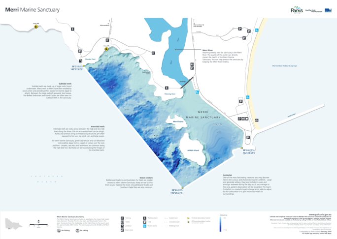 Merri Marine Sanctuary Visitor Guide Map by Parks Victoria | Avenza Maps