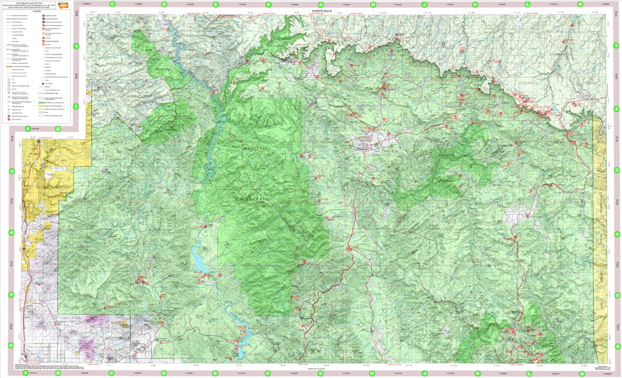 Tonto National Forest North (1 of 2) Map by MontanaGPS | Avenza Maps