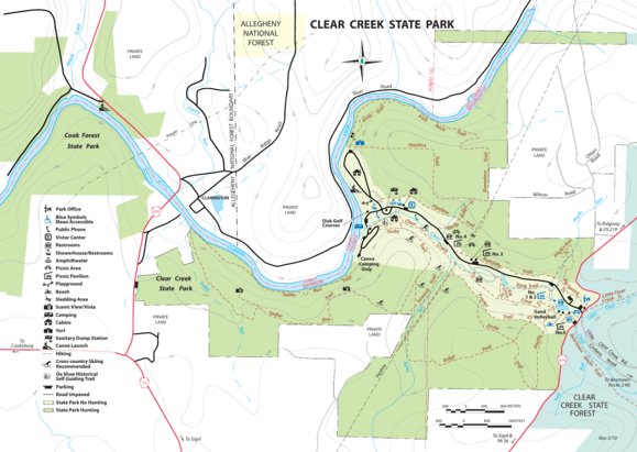 Clear Creek State Park Map by Avenza Systems Inc. | Avenza Maps