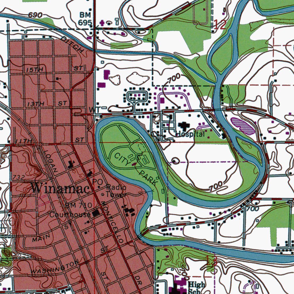 IN-Winamac: Authoritative US Topos 1962 Map by Western Michigan ...