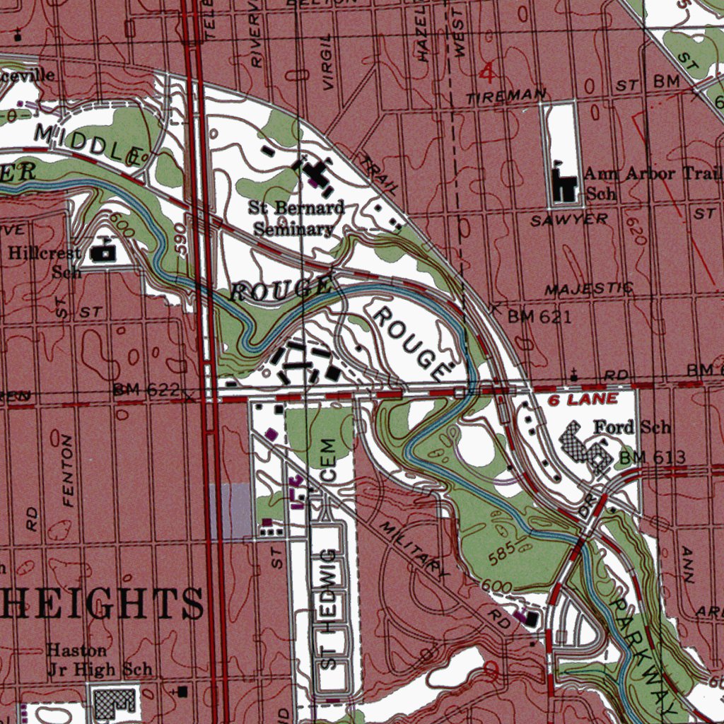 MI-Inkster: Authoritative US Topos 1996 Map by Western Michigan ...