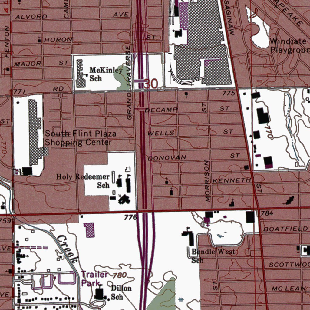 MI-Flint South: Authoritative US Topos 1969 Map by Western Michigan ...