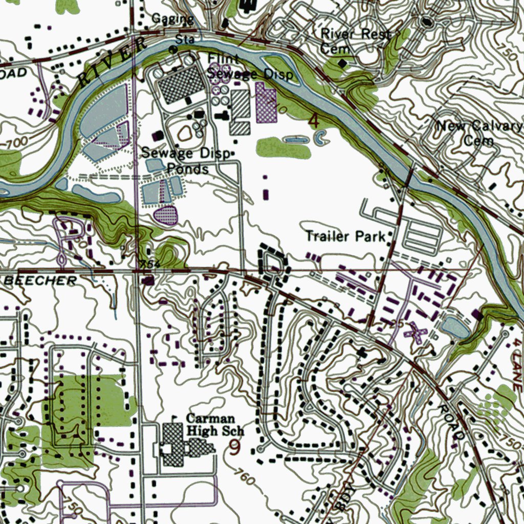 MI-Flushing: Authoritative US Topos 1969 Map by Western Michigan ...