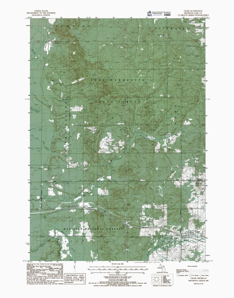 MI-Chase: Authoritative US Topos 1987 Map by Western Michigan ...