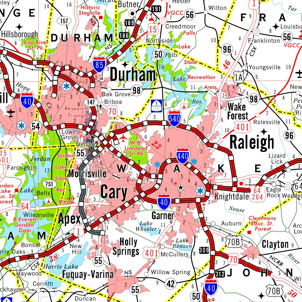 North Carolina Highways Map by Avenza Systems Inc. | Avenza Maps