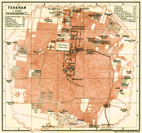 Tehran City Map, 1914 by Waldin | Avenza Maps