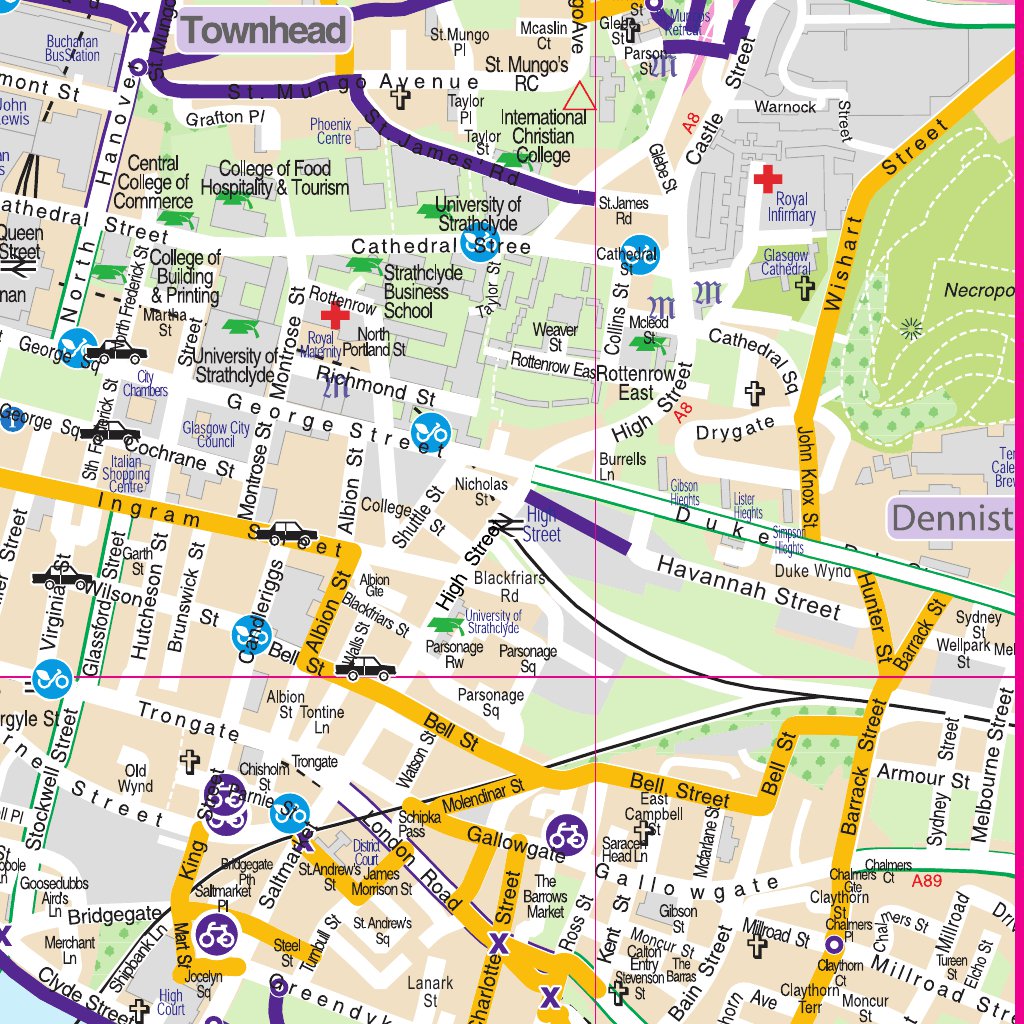 Glasgow Cycle Map by Spokes Maps | Avenza Maps
