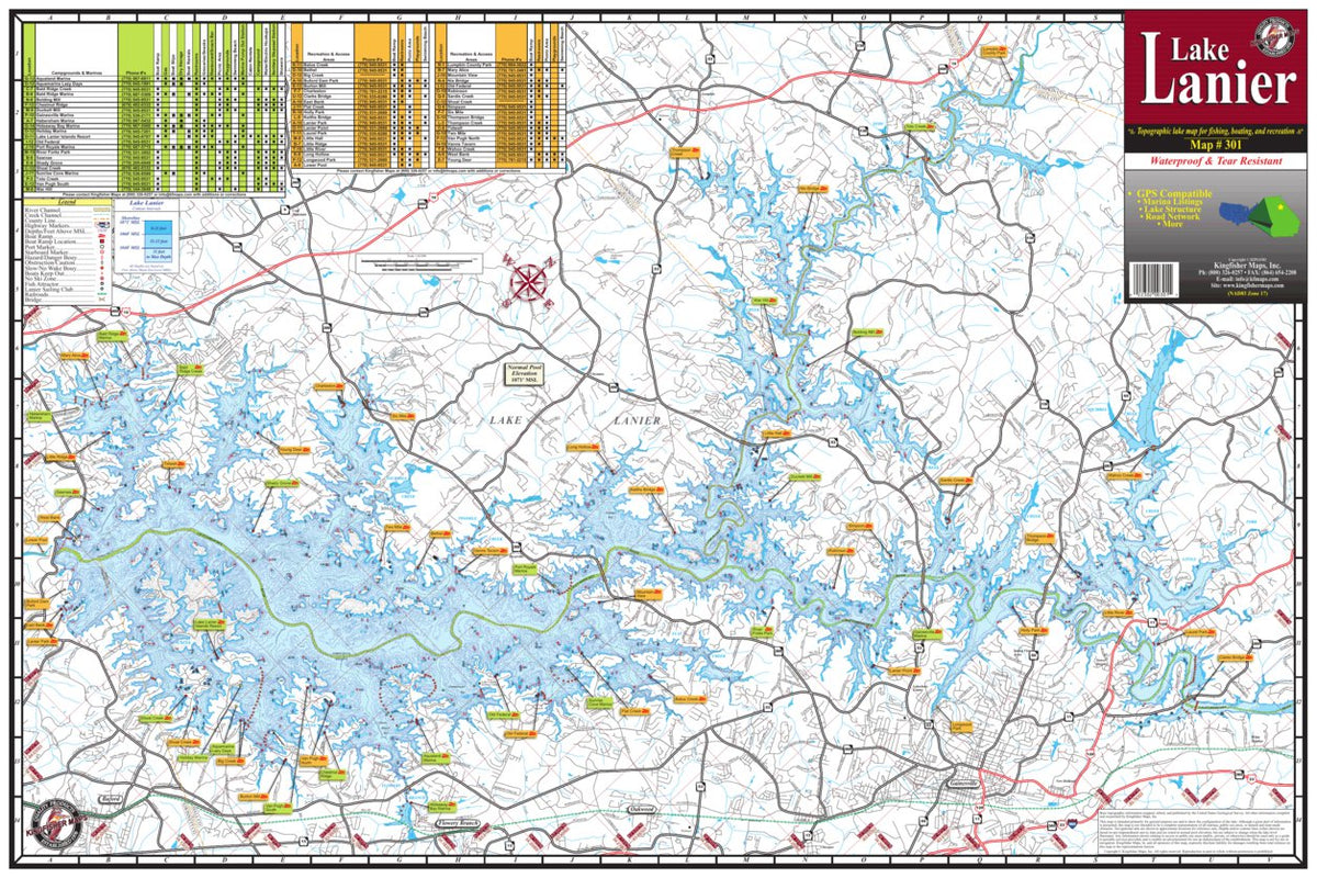 Lake Lanier, GA Map#301 by Kingfisher Maps, Inc. | Avenza Maps