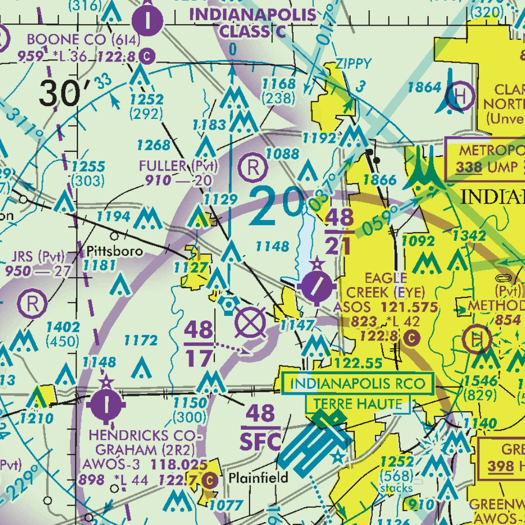 Indiana Aeronautical Chart Map by Avenza Systems Inc. | Avenza Maps