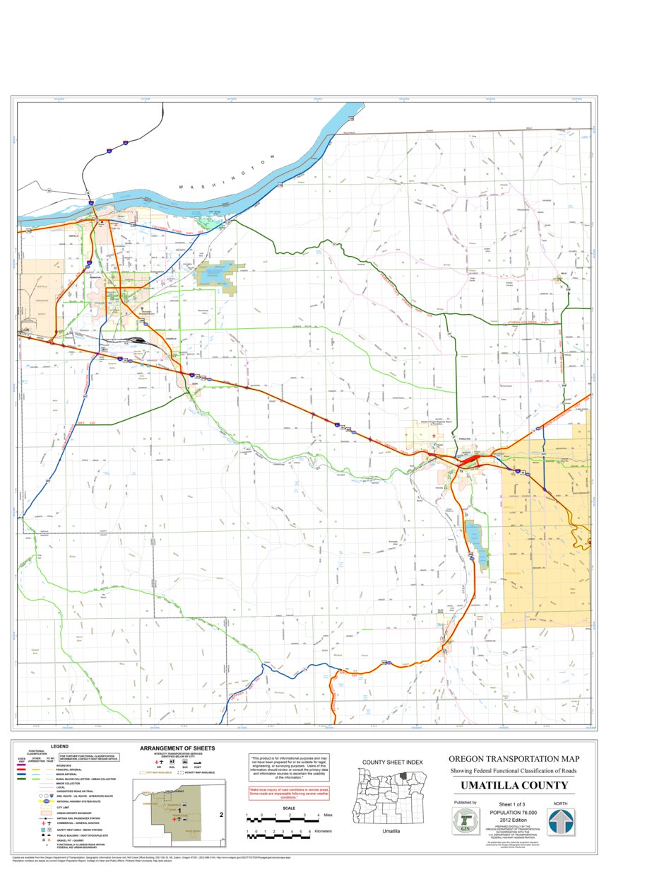 Umatilla County Sheet 1 Map by Avenza Systems Inc. | Avenza Maps