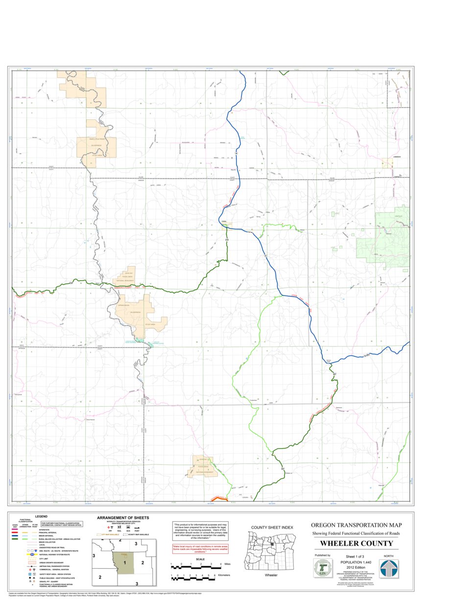 Wheeler County Sheet 1 Map by Avenza Systems Inc. | Avenza Maps