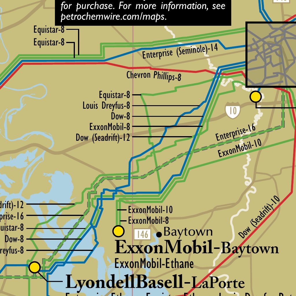 T3 Texas and Louisiana Ethane Systems Map by PetroChem Wire | Avenza Maps