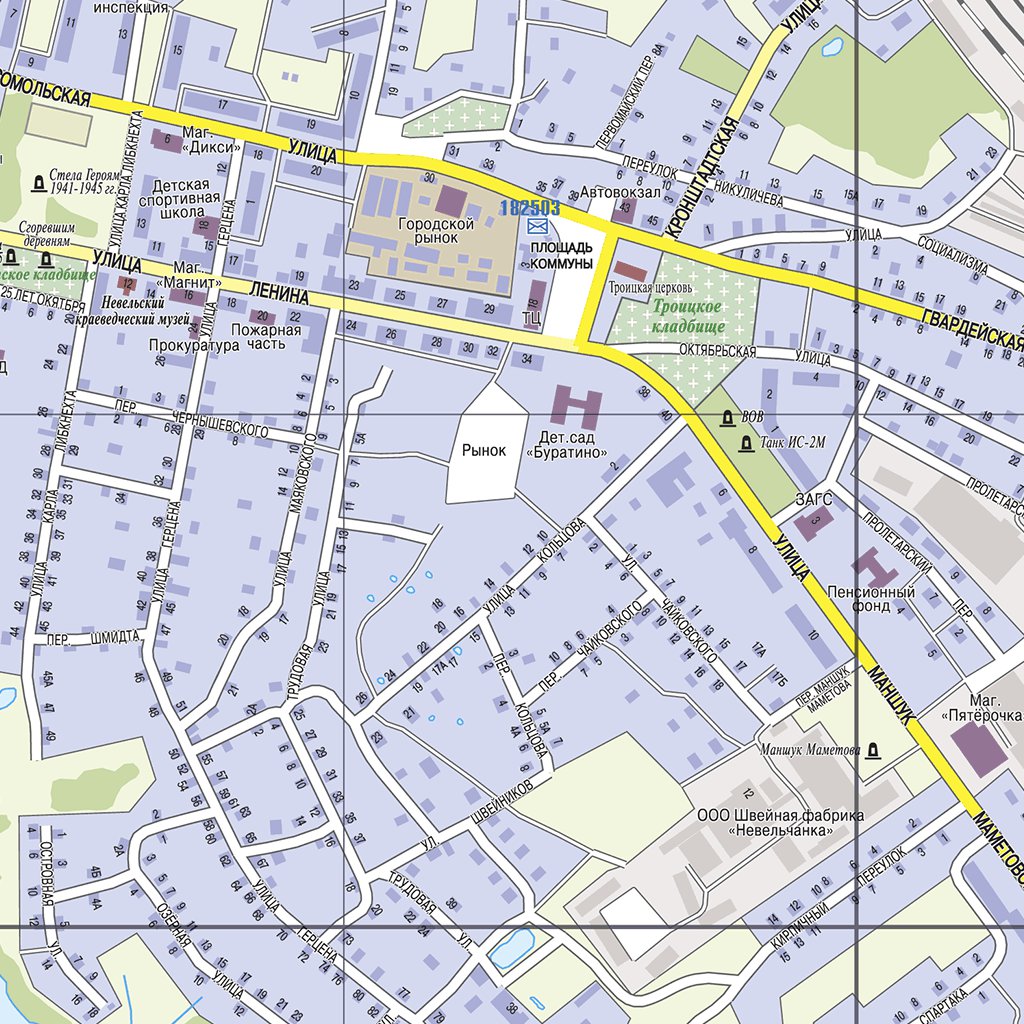 Невель. Городское поселение Невель. Nevel City Plan Map by Waldin ...