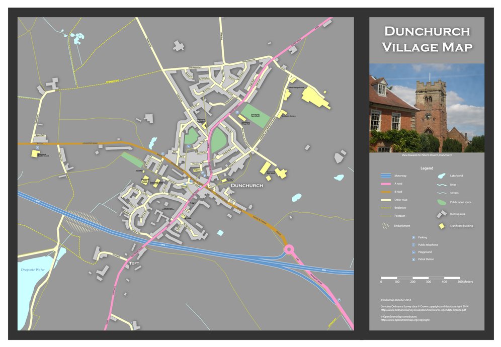 Dunchurch Village Map by millamap | Avenza Maps