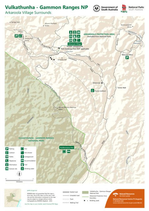 Vulkathunha Gammon Ranges National Park Map 2 by Department for ...