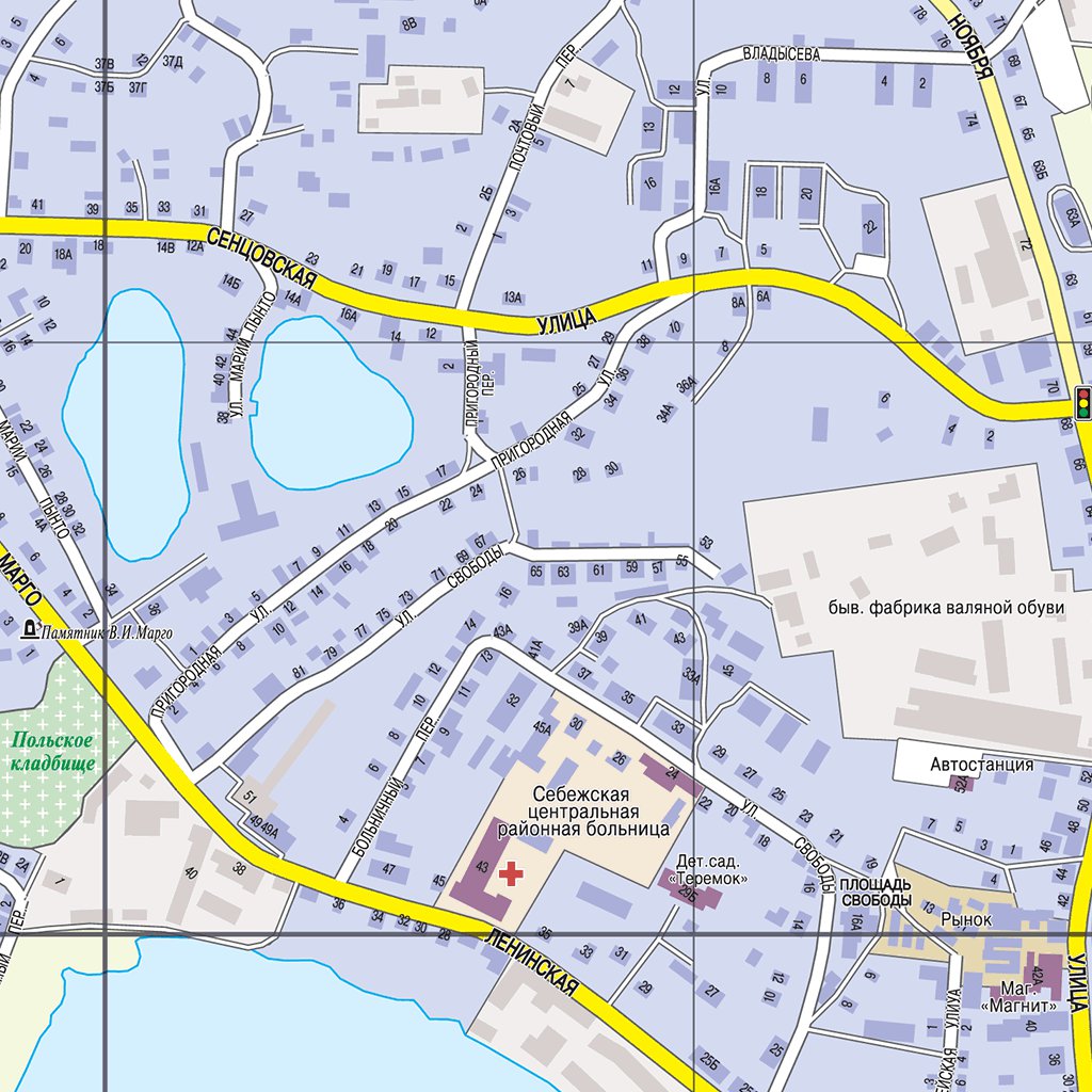 Себеж, план города. Sebezh Town Plan Map by Waldin | Avenza Maps
